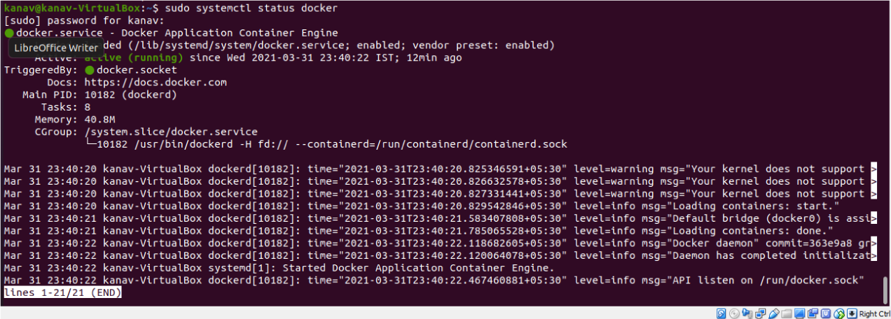 Installation Of Docker On Ubuntu